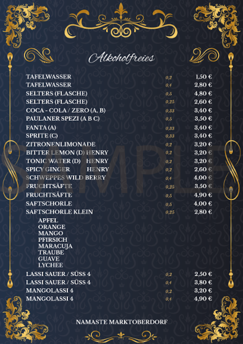 Restaurant Speisekarte Design & Druck